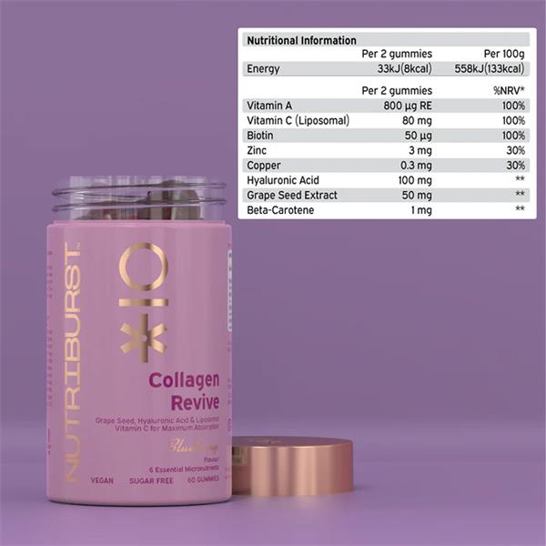 Nutriburst Advanced Collagen Revive Blueberry 60 Gummies