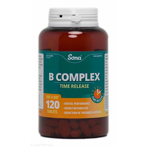 Sona B Complex Time Release 120 Tablets | Energy, Mood & Immunity Support